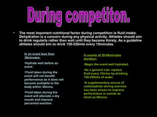 Nutrition - Pre, During and Post Performance - By Emilie | PPT