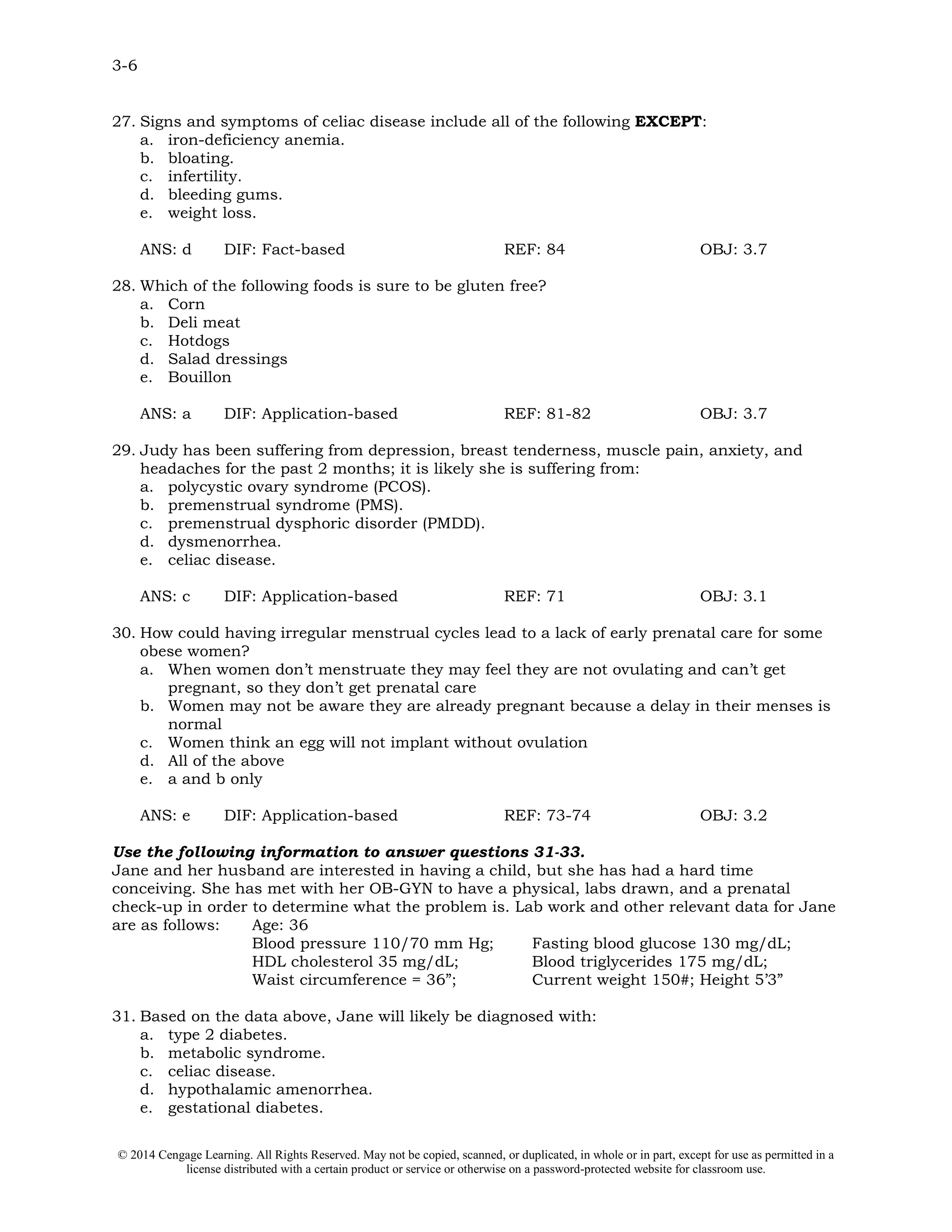 Nutrition Through the Life Cycle 5th Edition Brown Test Bank | PDF