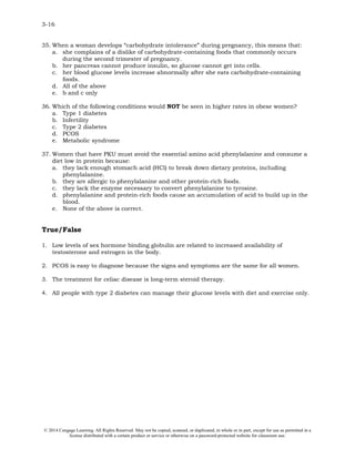 Nutrition Through the Life Cycle 5th Edition Brown Test Bank | PDF