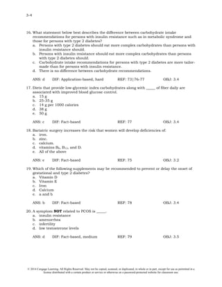 Nutrition Through the Life Cycle 5th Edition Brown Test Bank | PDF