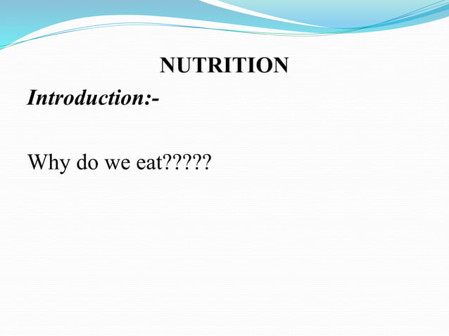 Introduction to nutrition | PPT