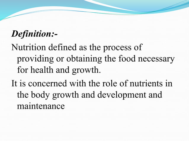Introduction to nutrition | PPT