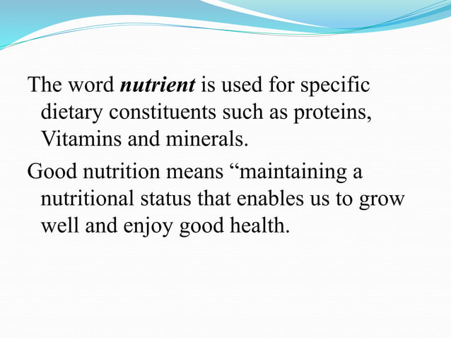 Introduction to nutrition | PPT