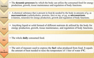 Nutrition and food constituents | PPT