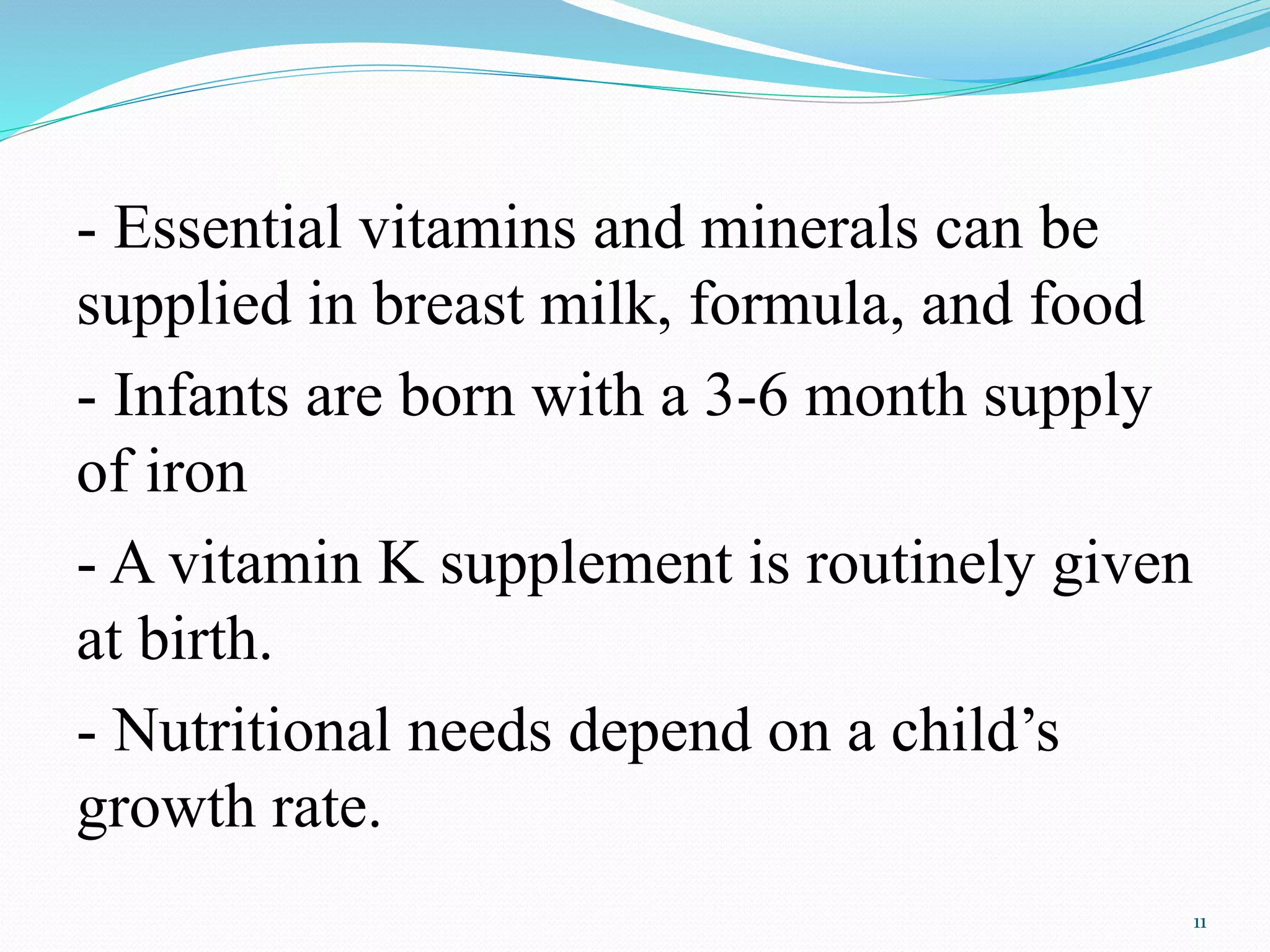 Diet during infancy | PPTX