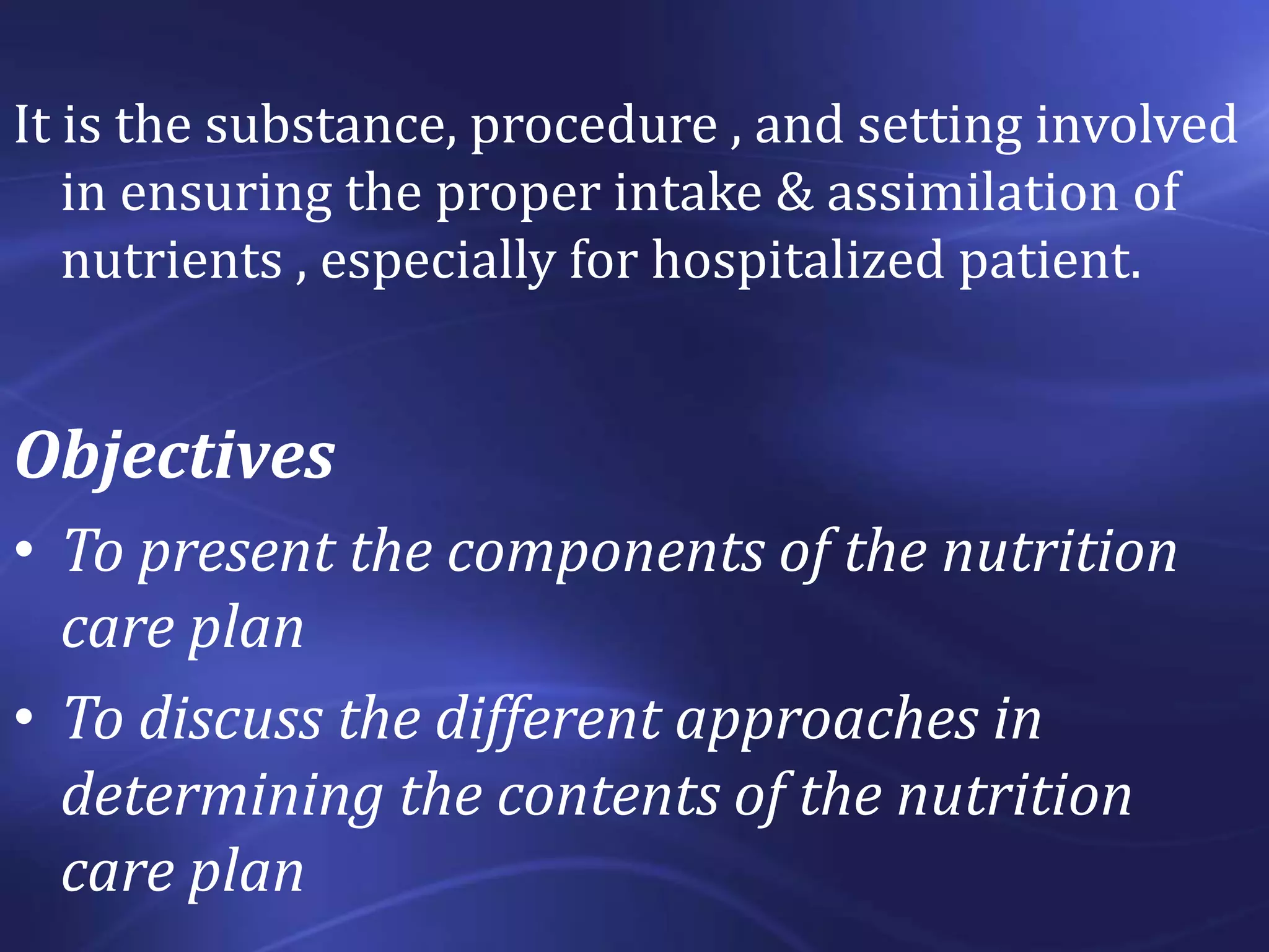 NUTRITIONAL CARE PLAN | PPTX