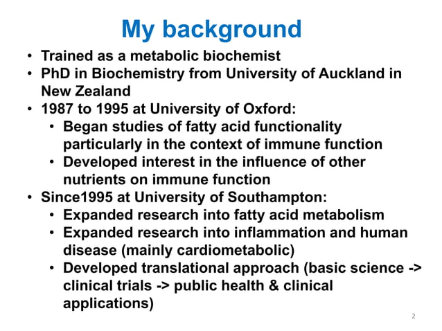 Nutritional immunology, with Professor Philip Calder | PPTX | Nutrition ...