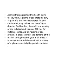 Nutritional and antinutritional aspects of soybean | PPT