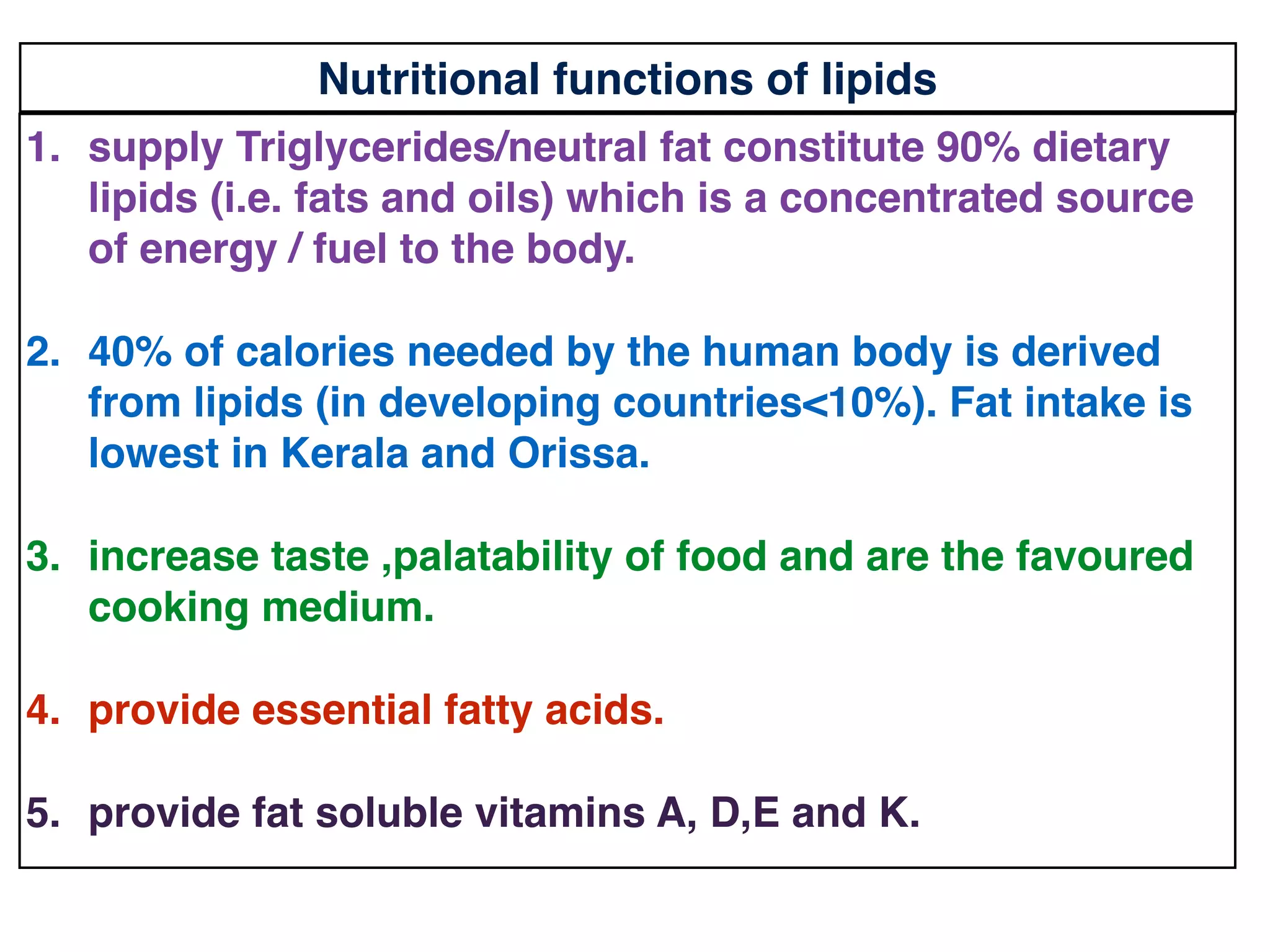 Nutritional aspects of lipids | PDF