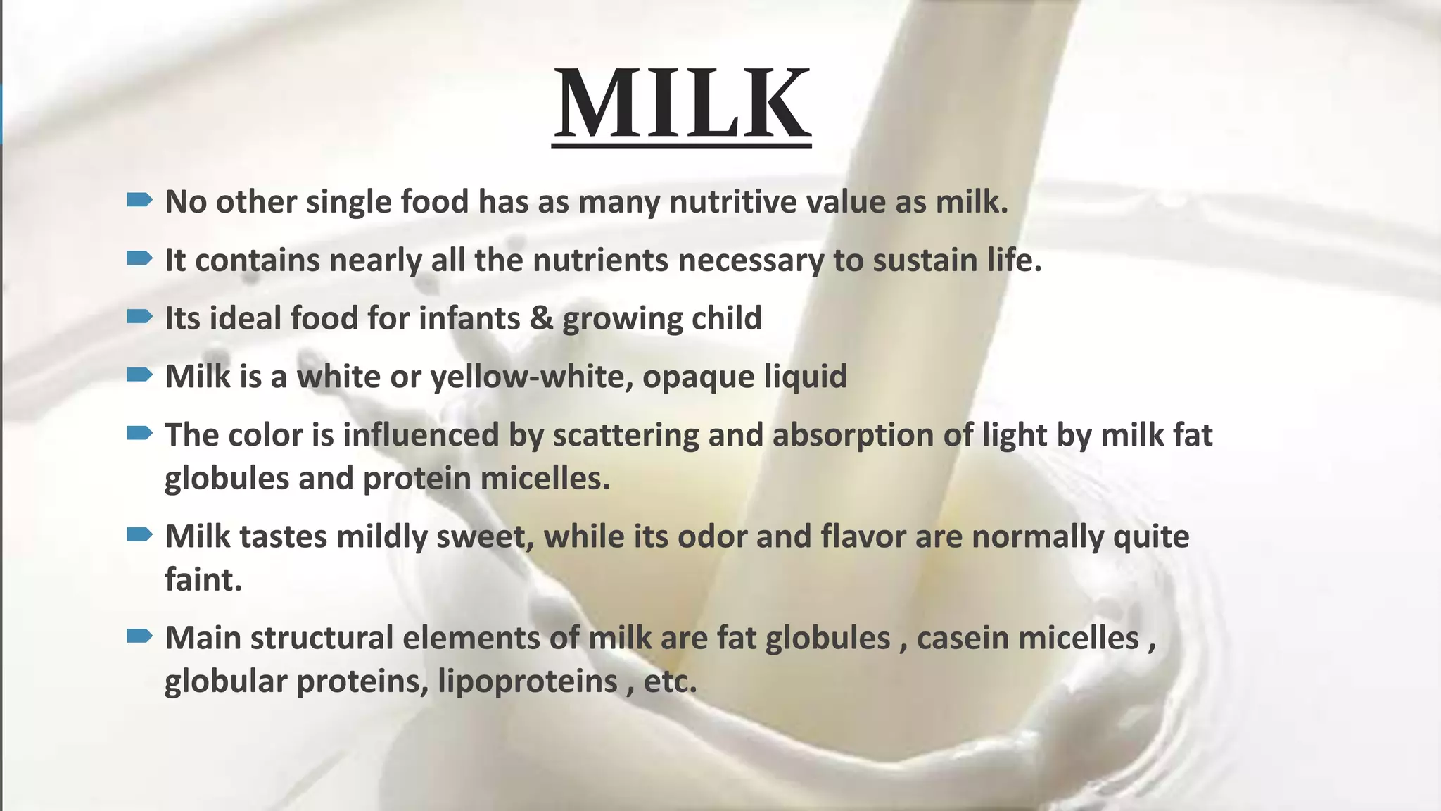 Nutritional aspects of milk & milk products | PPTX