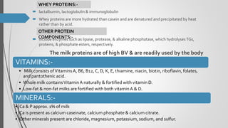 Nutritional aspects of milk & milk products | PPTX