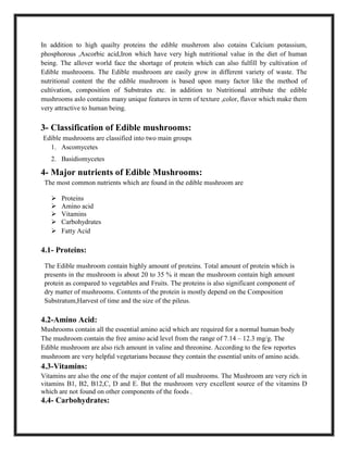 Nutritional attributes of edible mushroom | PDF