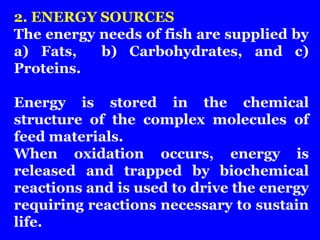 Nutritional bioenergetics in fish | PPTX