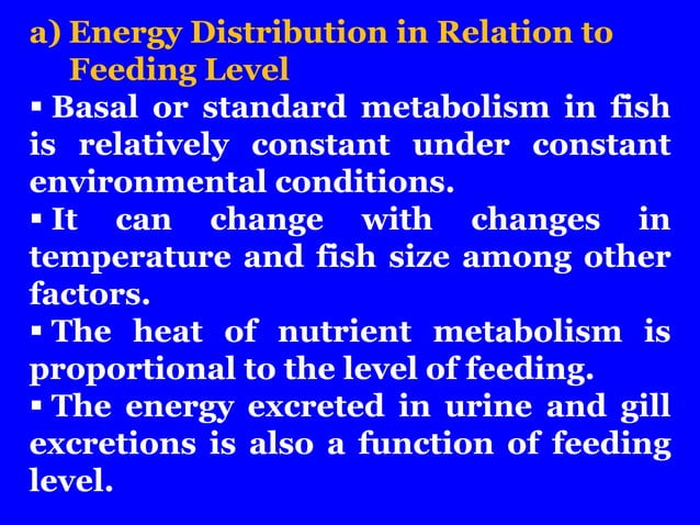 Nutritional bioenergetics in fish | PPTX | Chemistry | Science