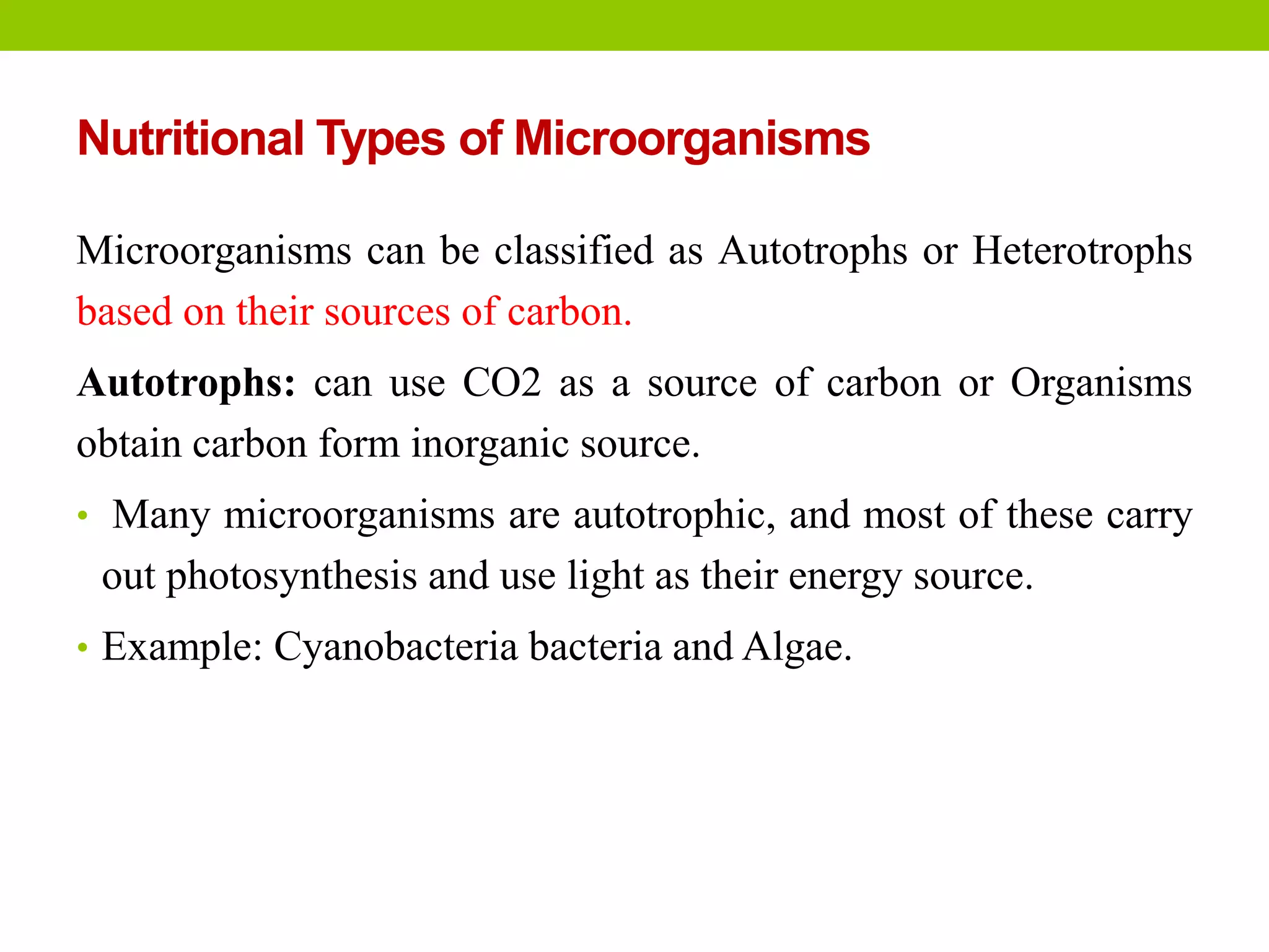Nutritional classification of bacteria | PPTX