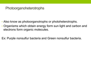 Nutritional classification of bacteria | PPTX