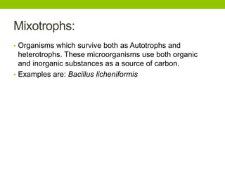 Nutritional classification of bacteria | PPTX