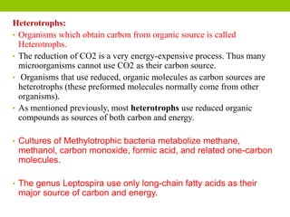Nutritional classification of bacteria | PPTX