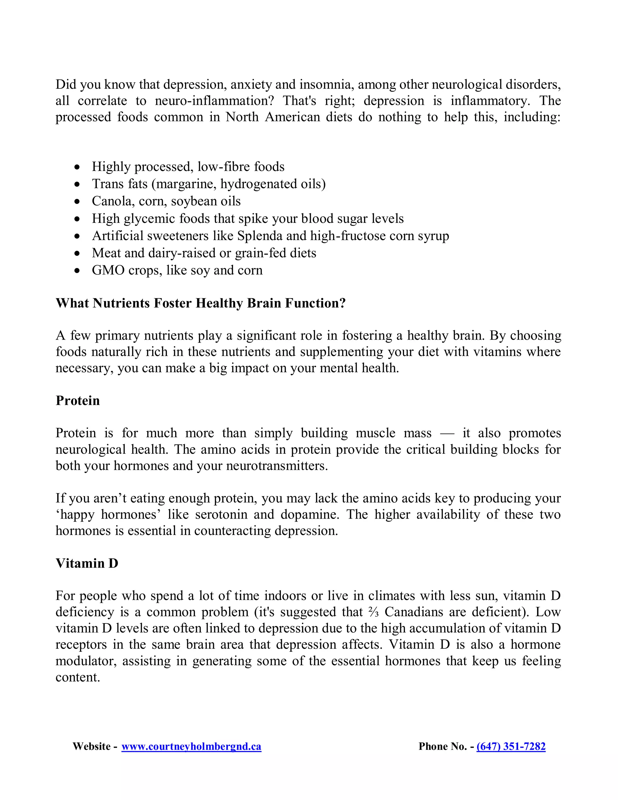 Nutritional Deficiencies & Mental Health | PDF