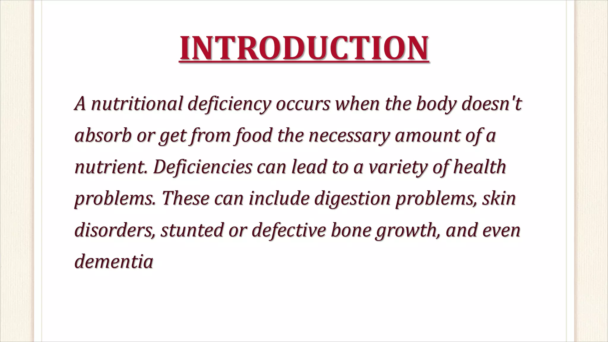 Nutritional deficiency disorder | PDF