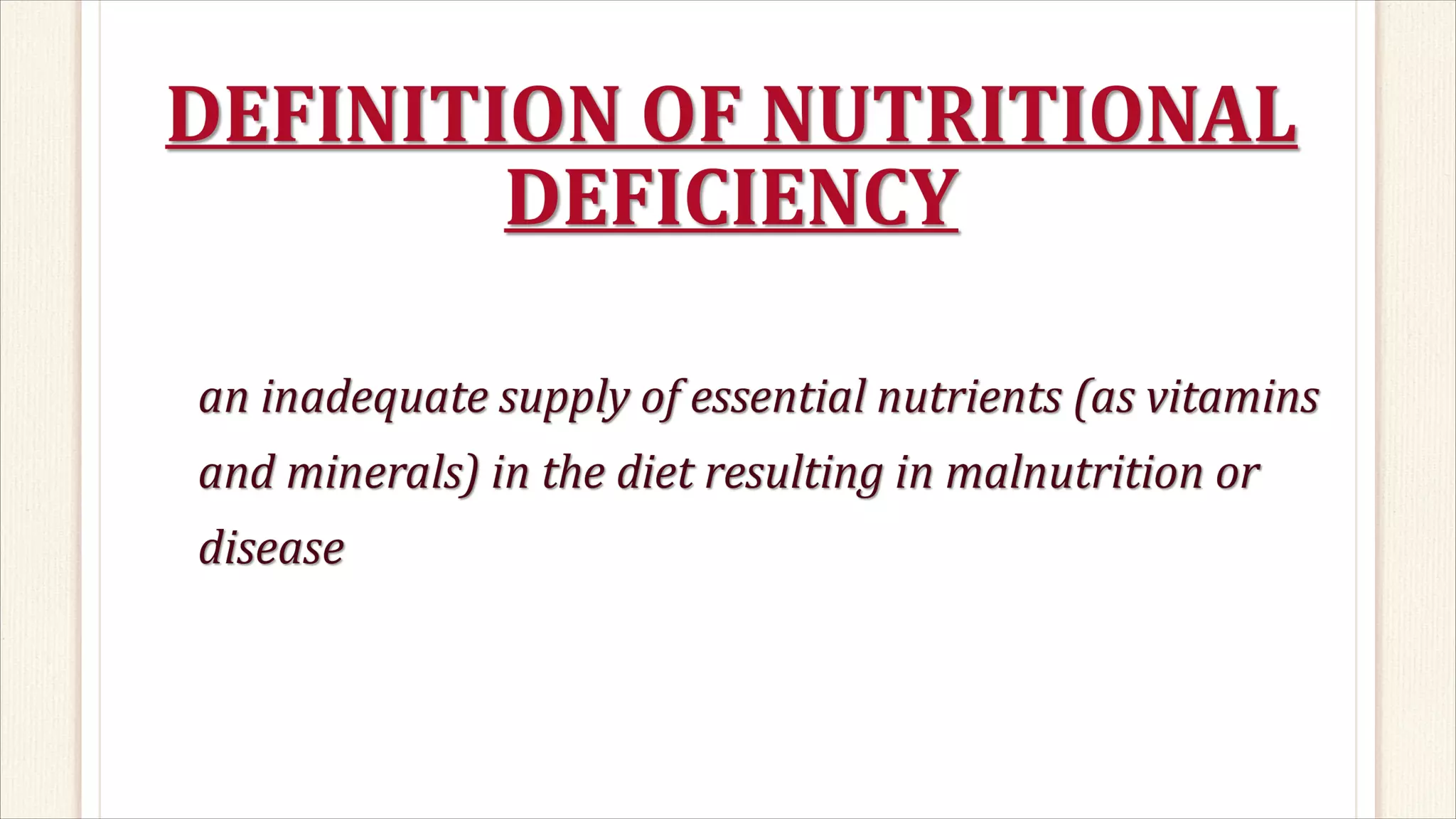 Nutritional deficiency disorder | PDF