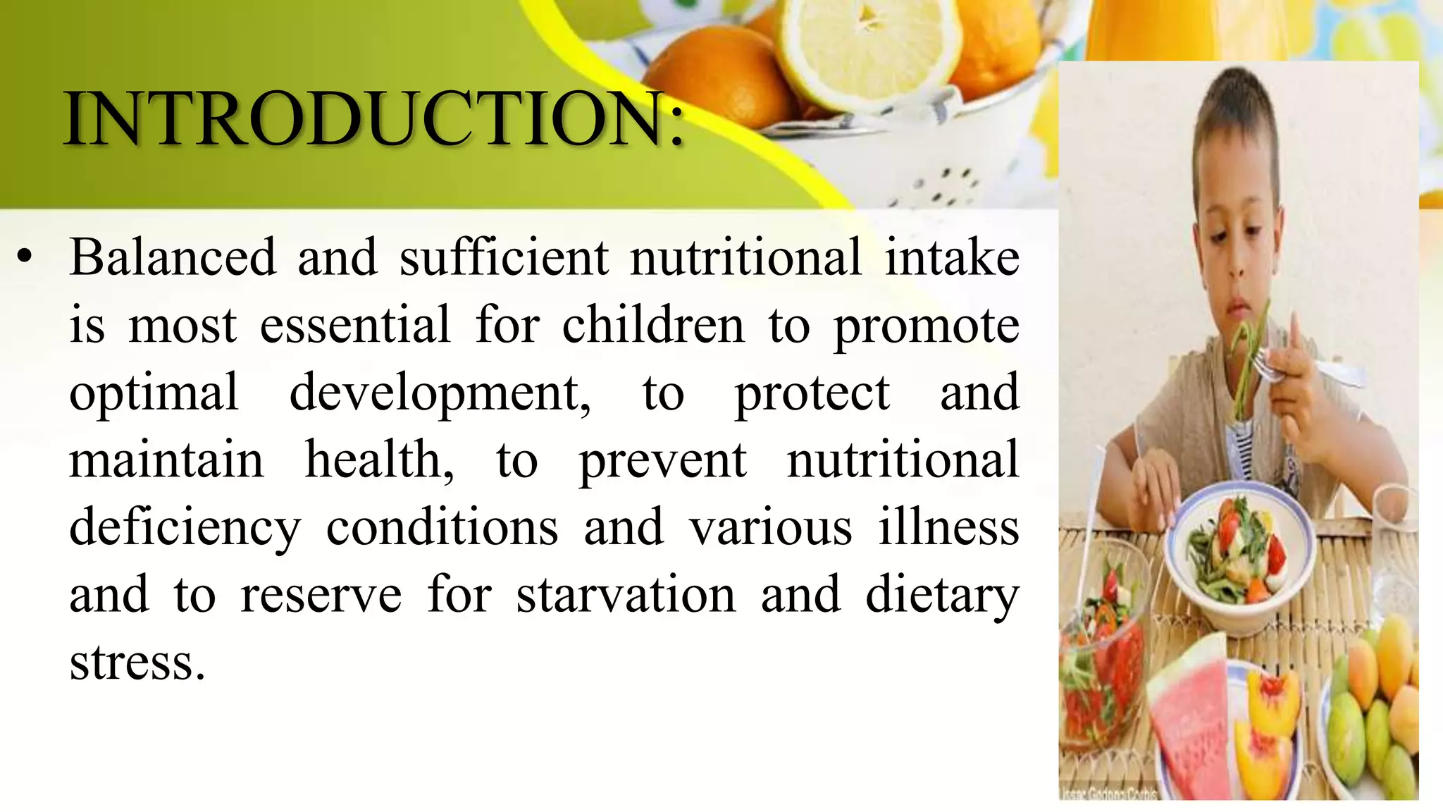 Nutritional education and health education in Pediatric | PPTX