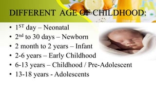 Nutritional education and health education in Pediatric | PPTX