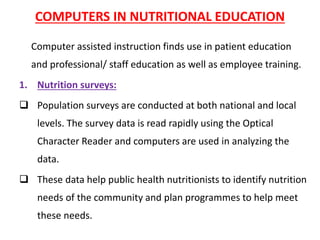 Role of nurse in Nutritional education | PDF