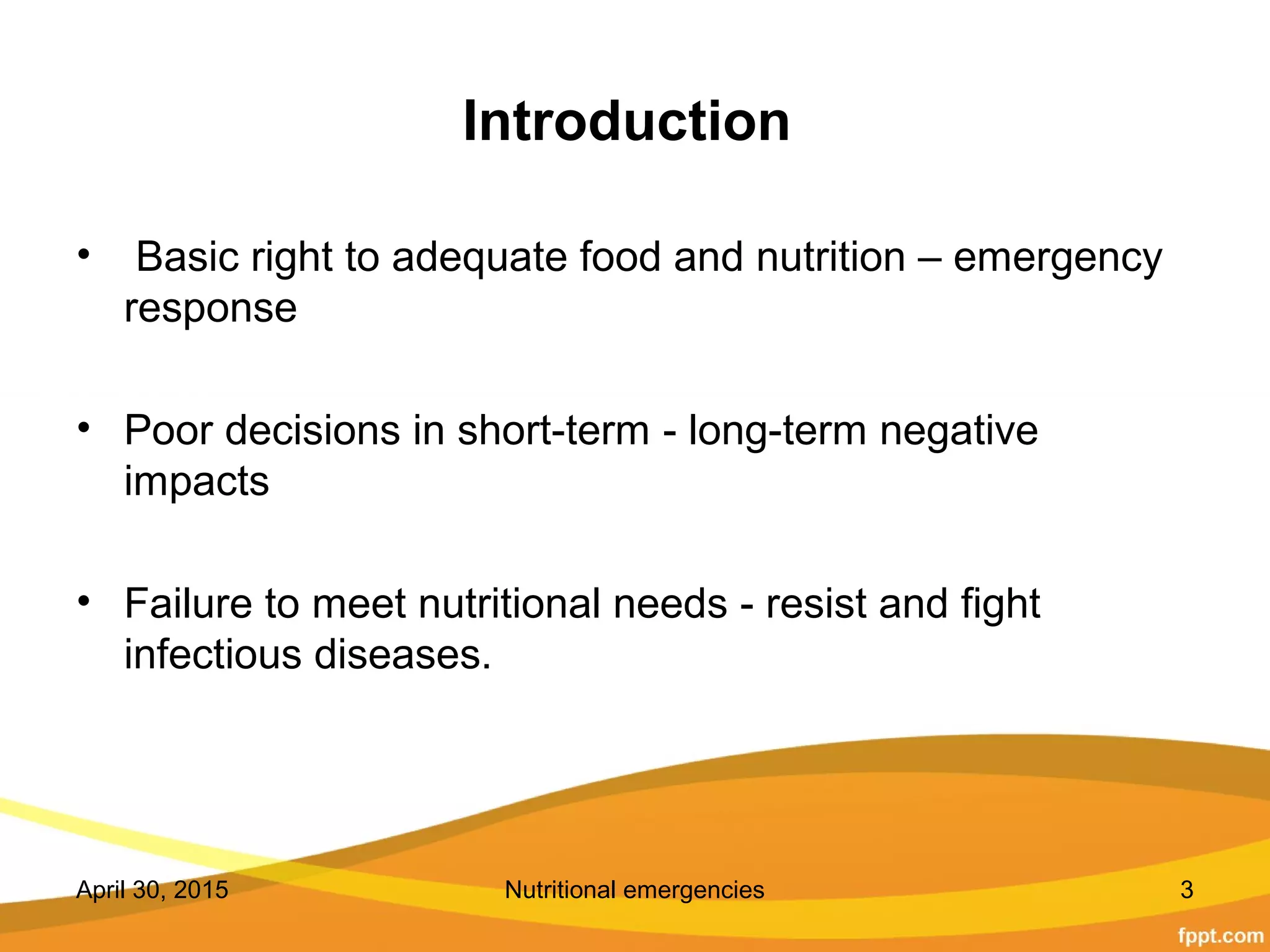 Nutritional emergencies 2015 | PPT