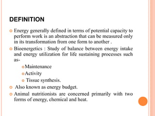 Nutritional energetics | PPT