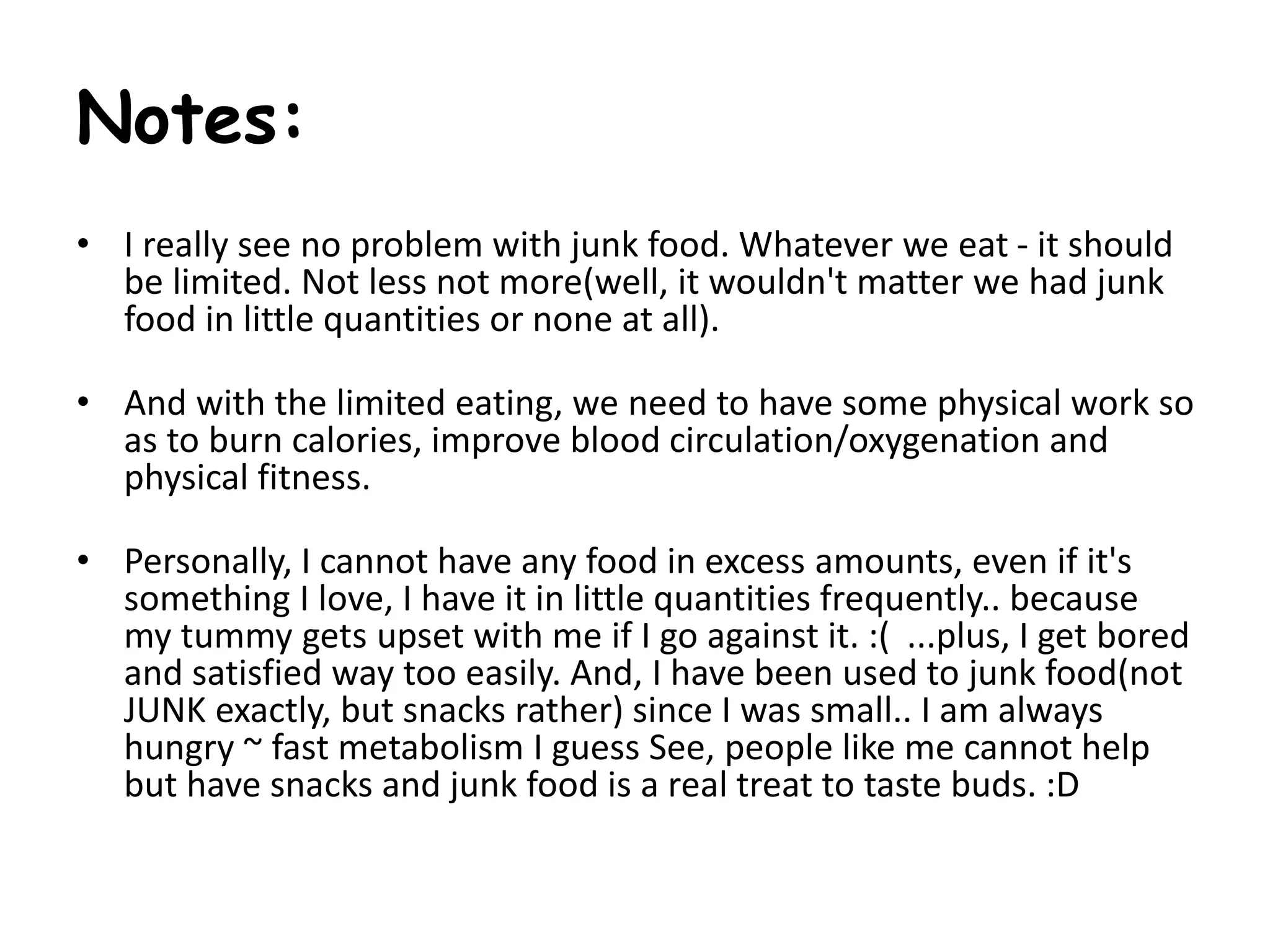 Nutritional facts about junk foods | PPT