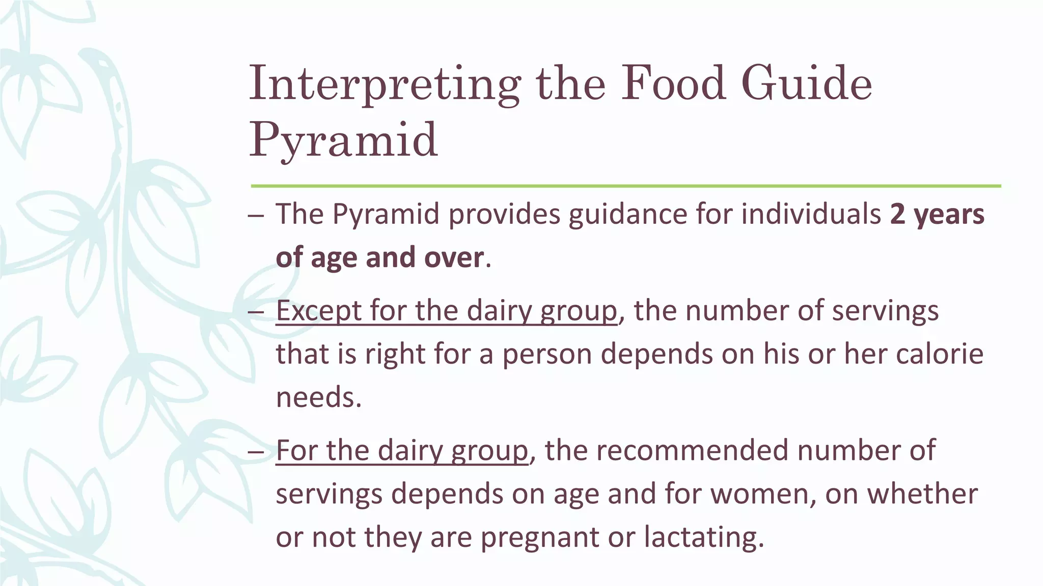 Nutritional food pyramids | PPT