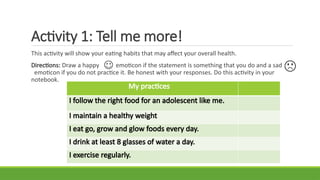 Health Grade 7 Nutritional Guidelines.pptx