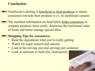 Nutritional labeling of food products | PPT