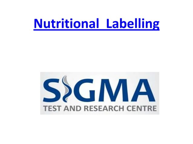 Nutritional labelling | PPTX