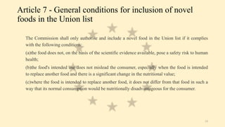 Nutritional labelling & European Regulation on Novel Foods and Novel ...