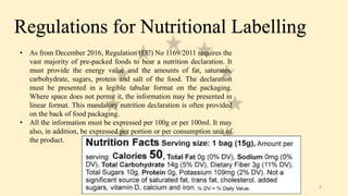 Nutritional labelling & European Regulation on Novel Foods and Novel ...