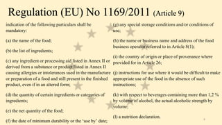 Nutritional labelling & European Regulation on Novel Foods and Novel ...