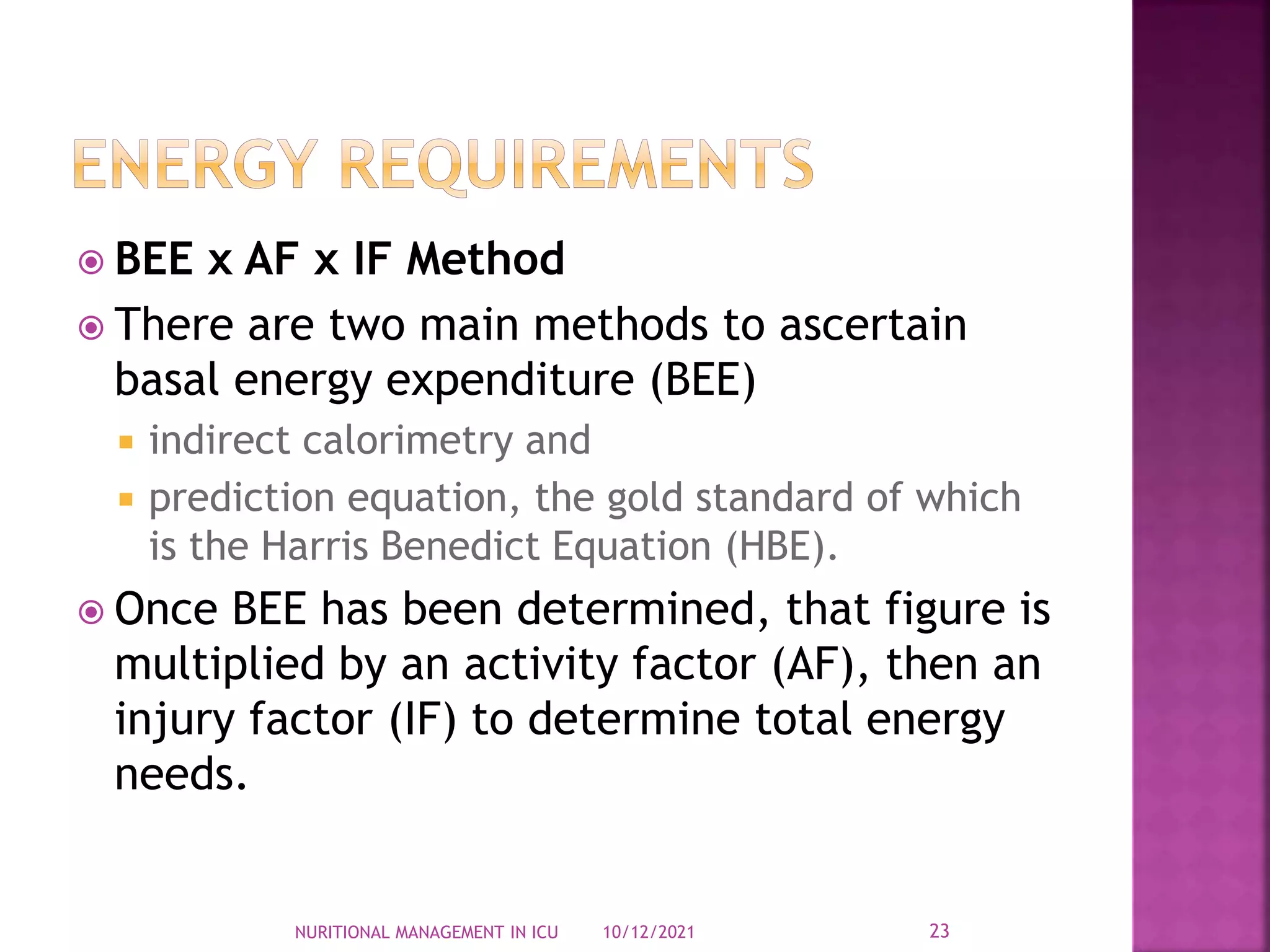 Nutritional management in the ICU | PPTX