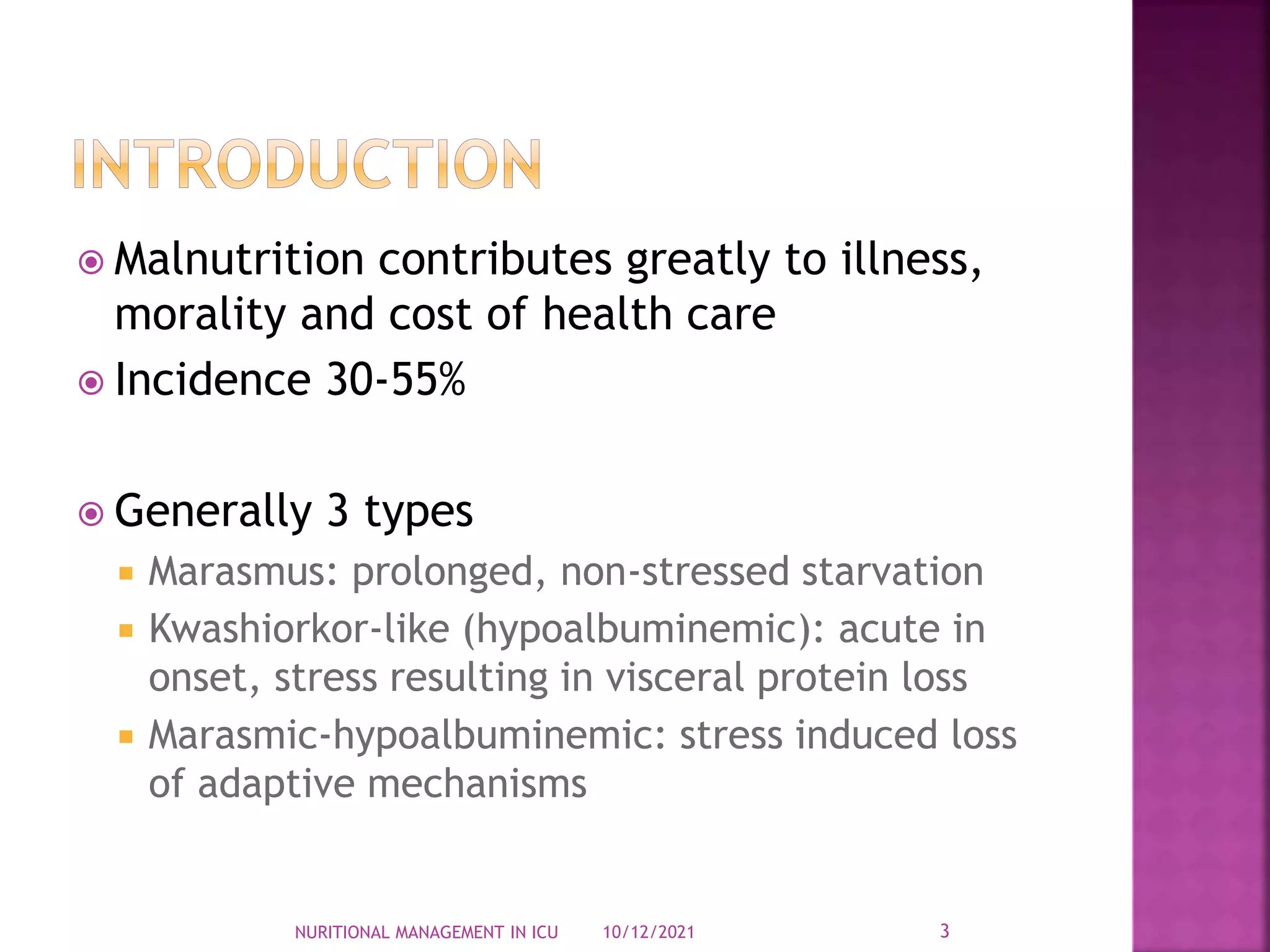 Nutritional management in the ICU | PPTX