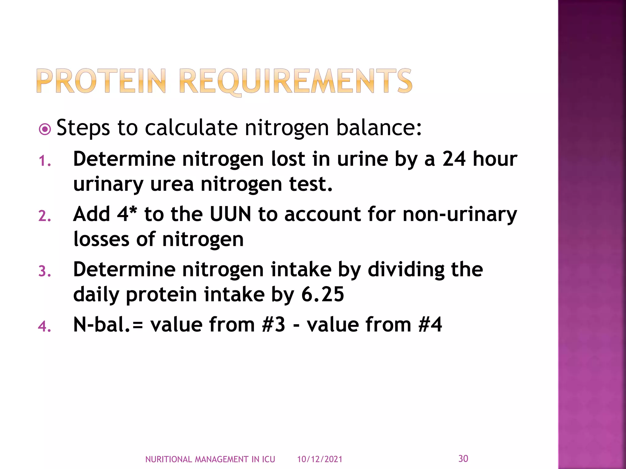 Nutritional management in the ICU | PPTX