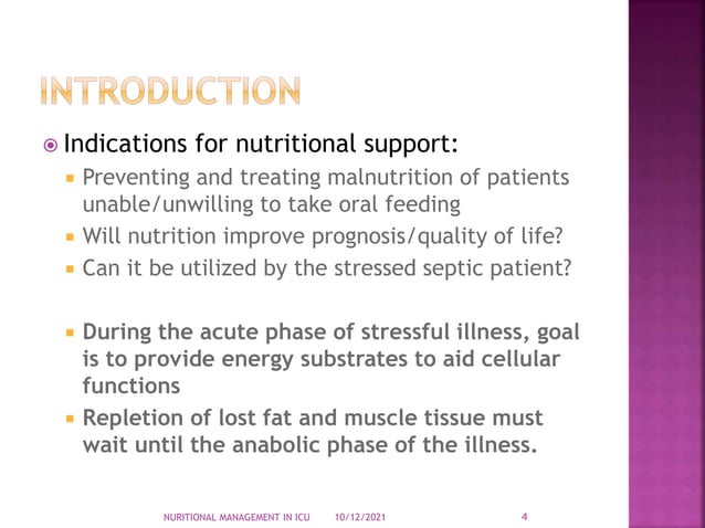 Nutritional management in the ICU | PPTX | Endocrine and Metabolic ...