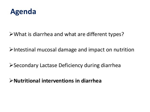 Nutritional management of diarrhea