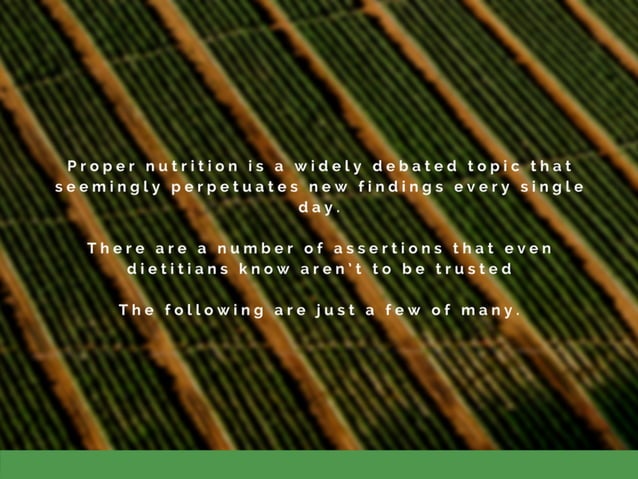 Nutritional Myths to Know and Avoid | PDF