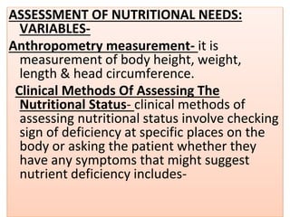 Nutritional need for patient | PPTX