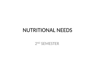 NUTRITIONAL NEEDS. presentation for students | PPT