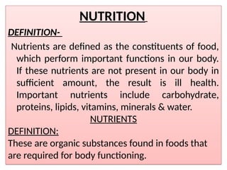 NUTRITIONAL NEEDS. presentation for students | PPT