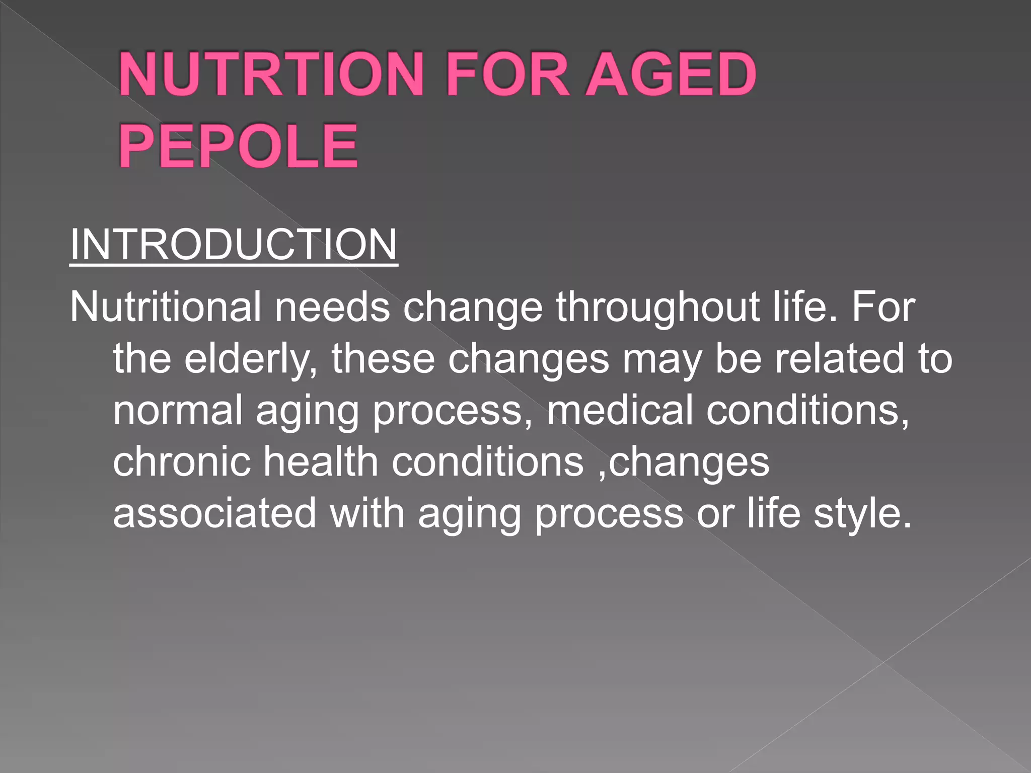Nutritional needs for special groups | PPTX