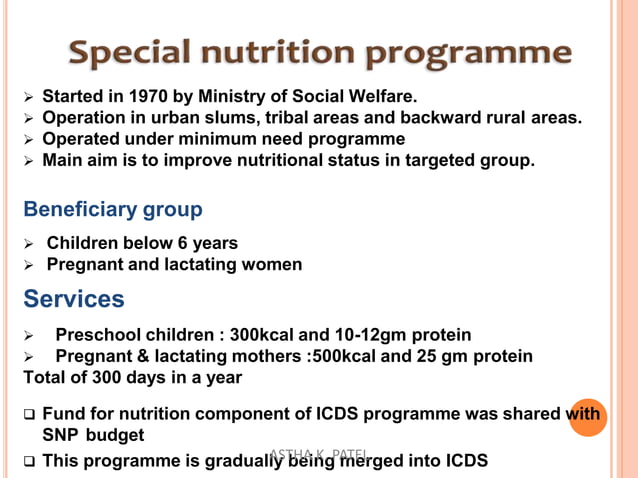 Nutritional Programme in India | PPTX