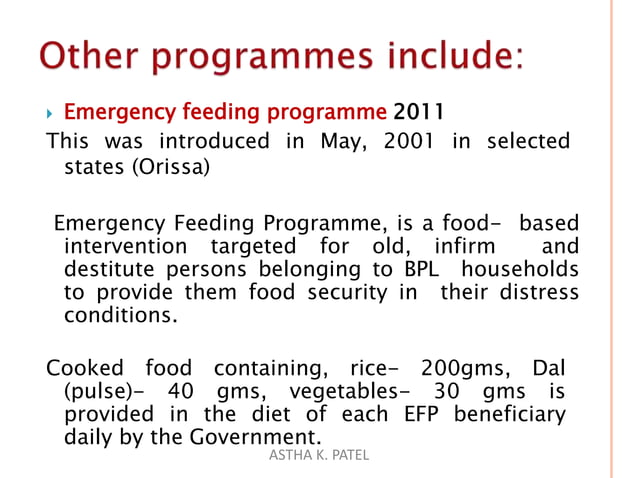Nutritional Programme in India | PPTX